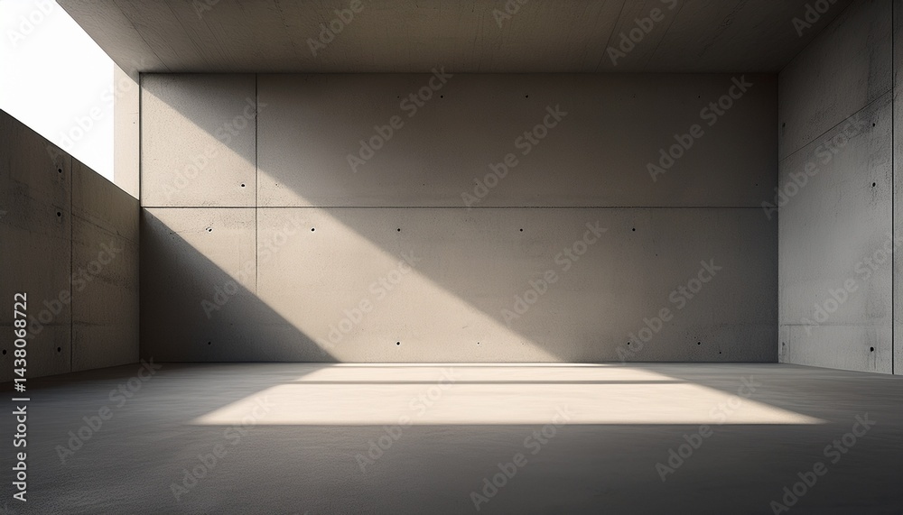 simple concrete room with light hitting the floor and the wall at an ...