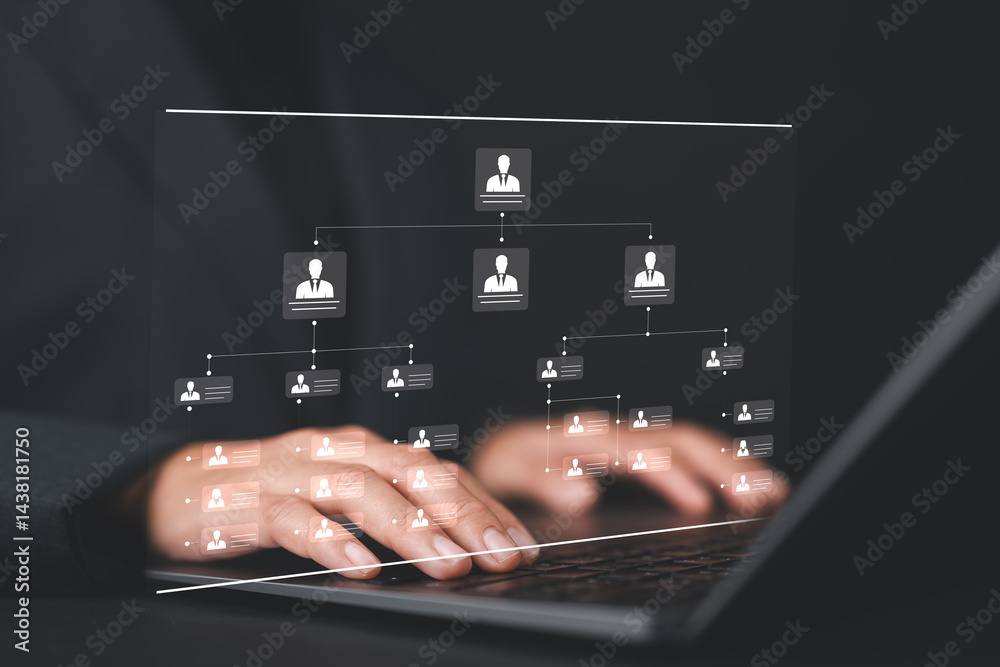 Organization chart and hierarchy structure employees in the company ...