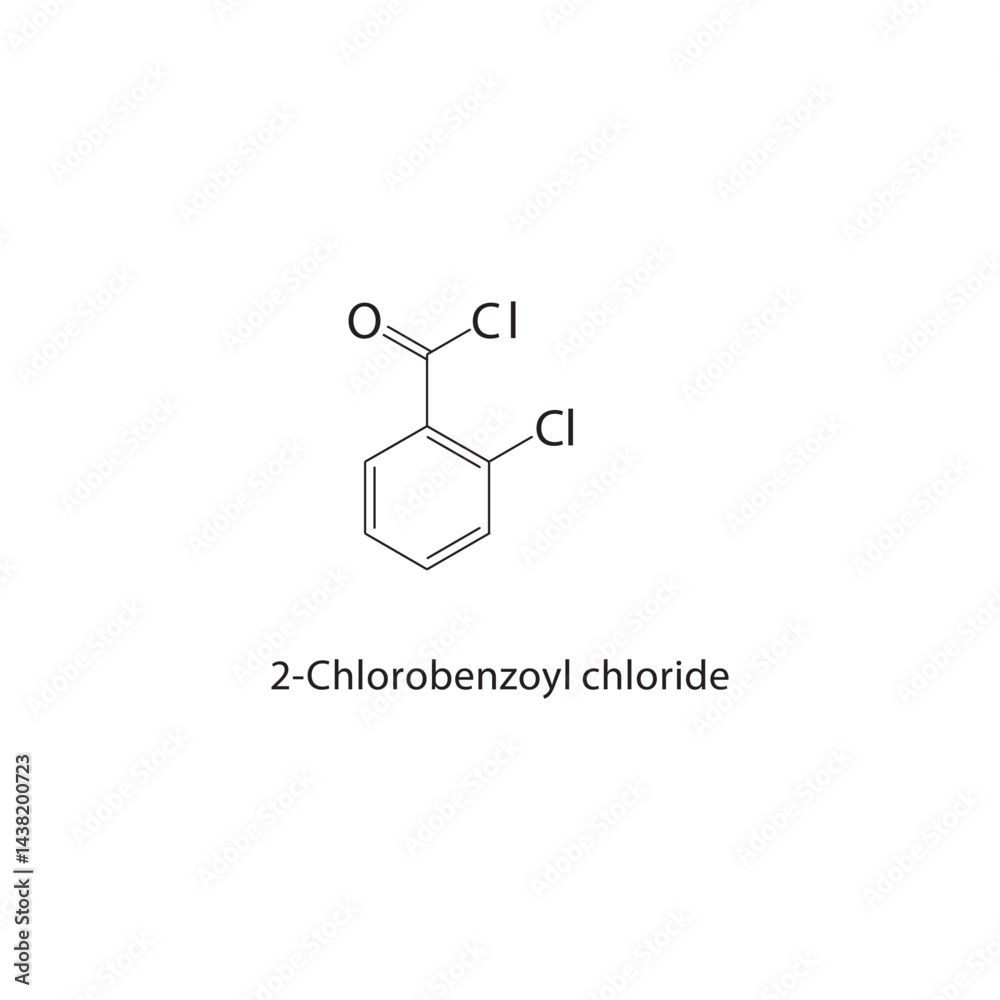 2-Chlorobenzoyl chloride skeletal structure. Aromatic Acid Chloride ...