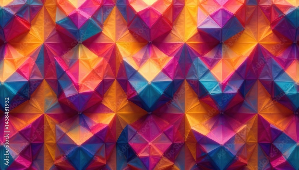 Geometric shapes in repeating sequence, creating a bold visual texture ...