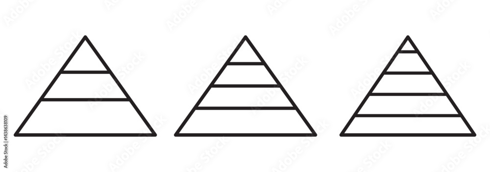 Levels of triangular pyramid. Triangle pyramid chart. Maslow layer ...