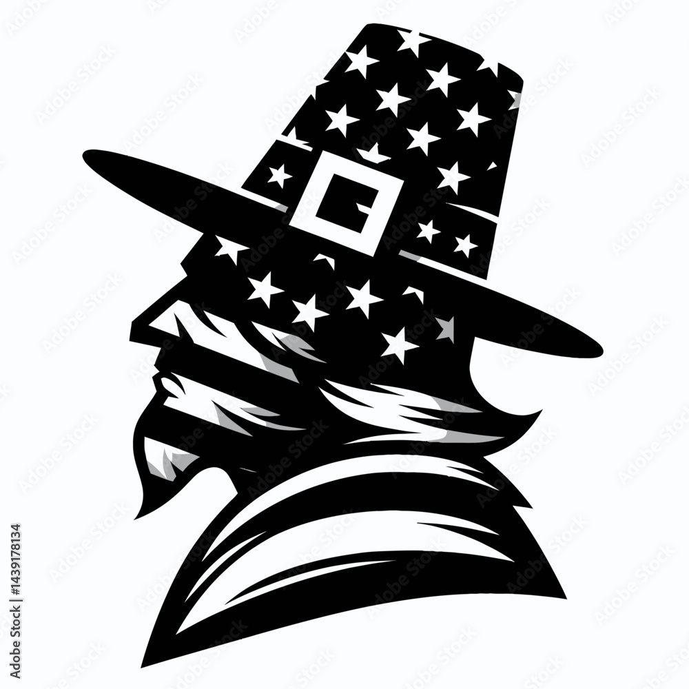 The Pilgrim. Symbol Vector Clip art. Sojourner a religious quest for ...