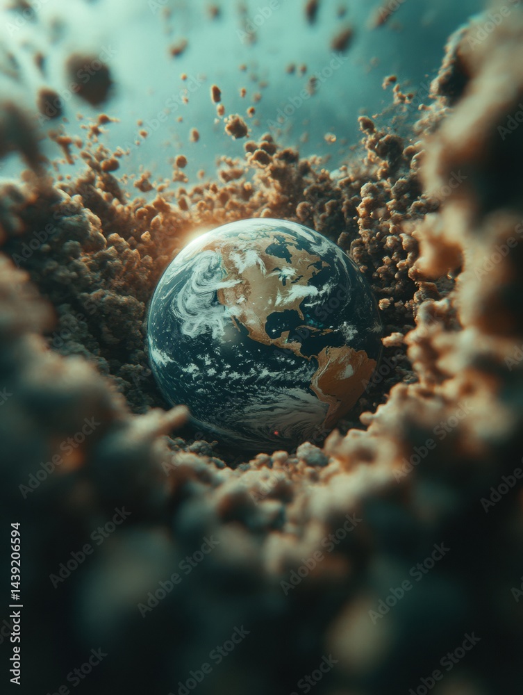 Anthropocene Visualization Earth Emerging from Global Population ...