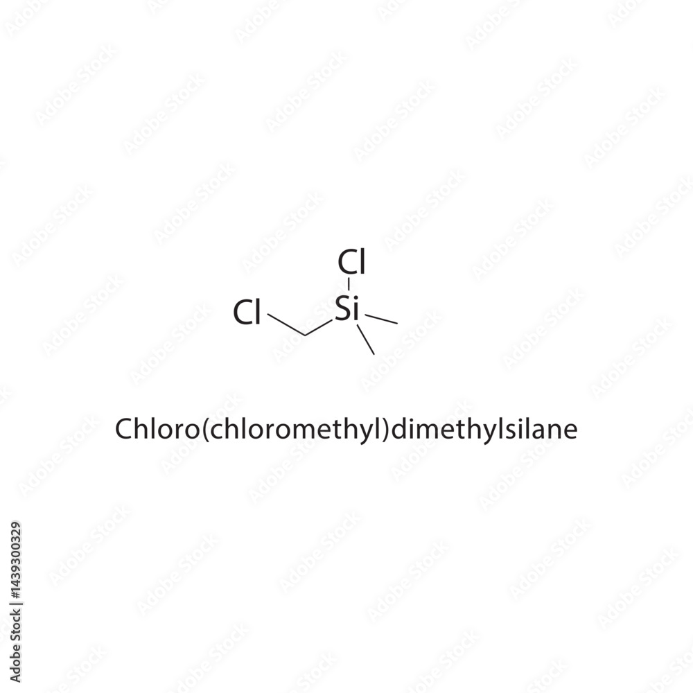Chloro(chloromethyl)-dimethylsilane skeletal structure. Chlorinated ...