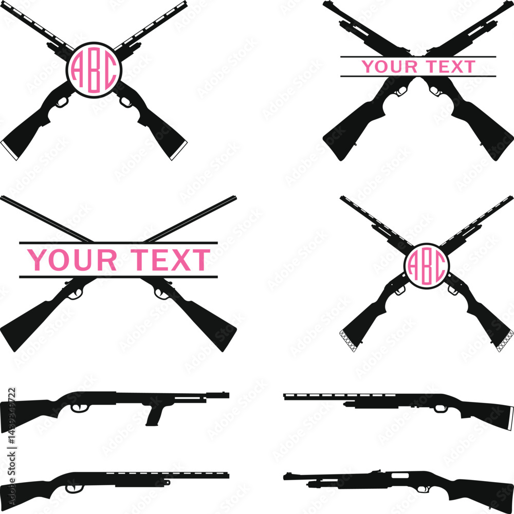 Shotgun Silhouettes, Shotgun and Rifle Logos and Silhouettes, Gun ...