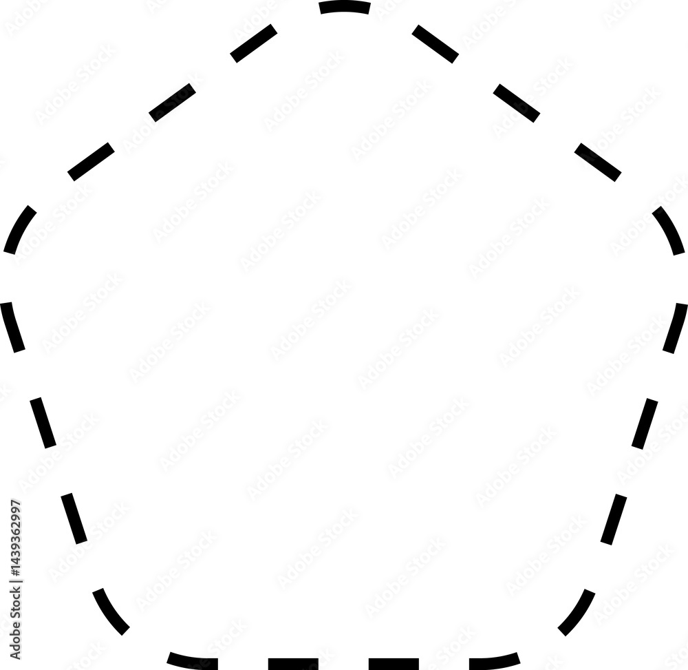 Dash line shapes. Dashed outline design of border for basic geometric shapes. Icon of cut frame ...