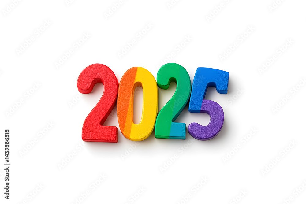 Ilustración de Stock LGBT Pride Month in June 2025. Text 2025 with a ...