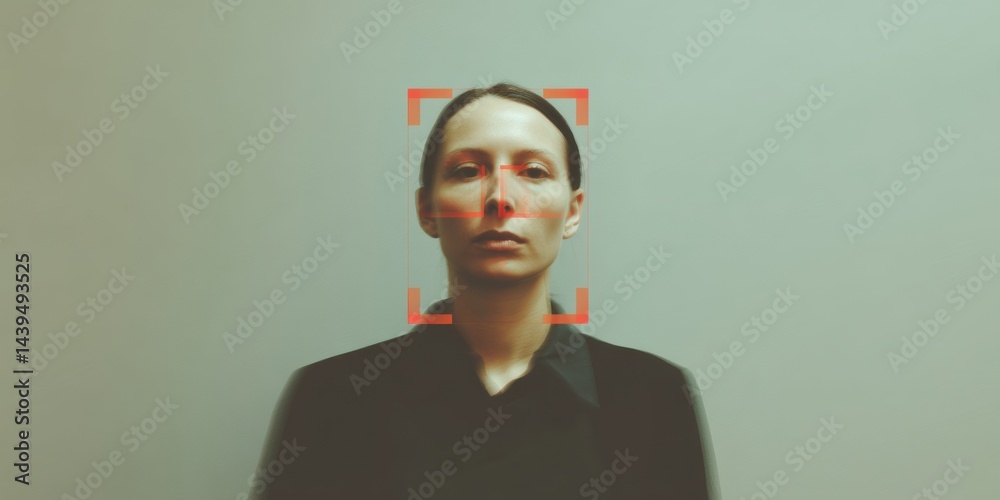 Illustration of Face recognition system with bounding boxes. Artificial ...