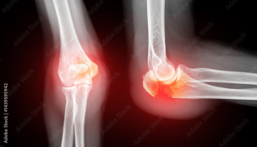Ilustração An X-ray image showing a fracture of the olecranon process ...