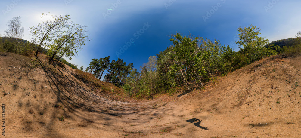 Full seamless 360 degree angle view spherical HDRi panorama of green ...