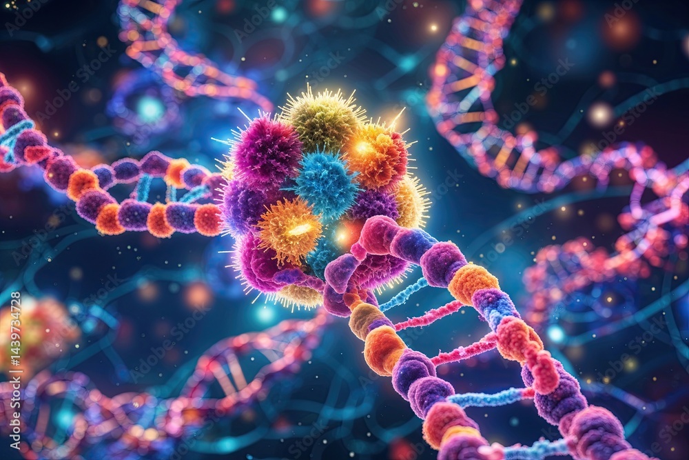 Vibrant Genetic Blueprint: Exploring Deoxyribonucleic Acid, RNA ...