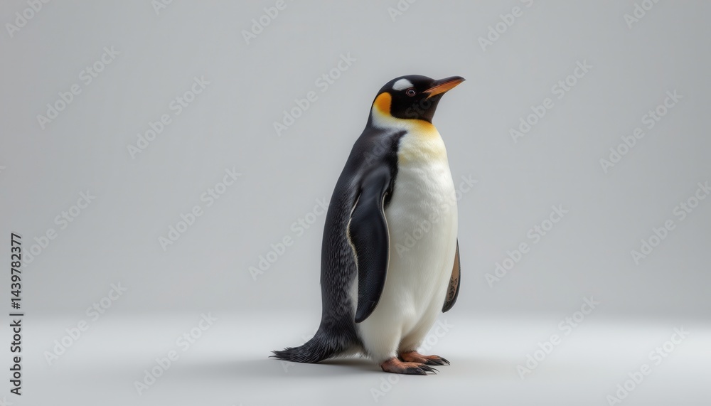 penguin isolated on a clean white background, standing proudly ...
