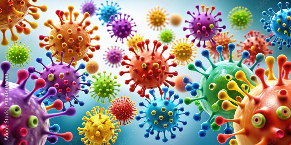 Cartoon Viral Infection Illustration - Health Awareness Stock ...