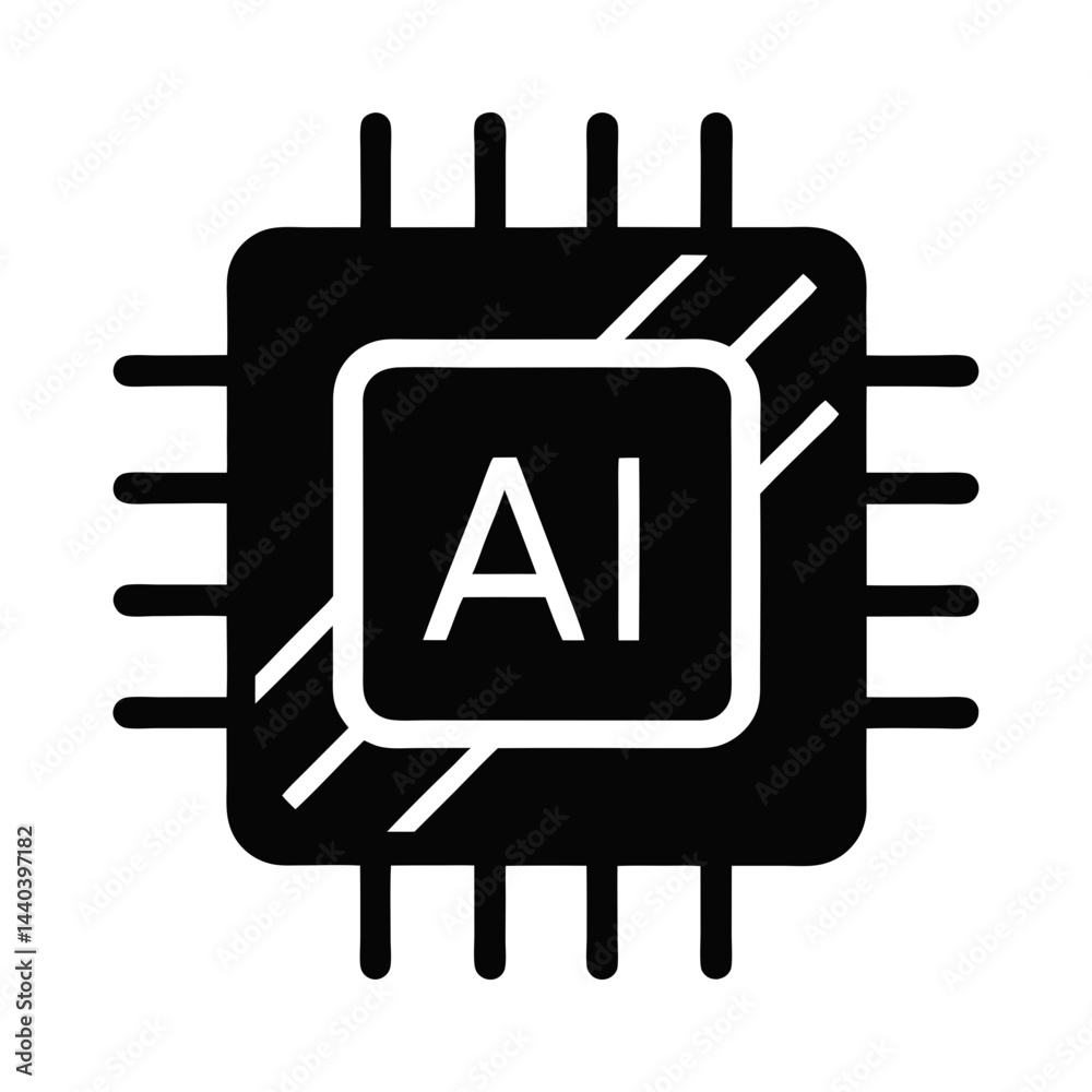 Download Ai Chip Icon With Eps File For Design. Stock Vector | Adobe Stock