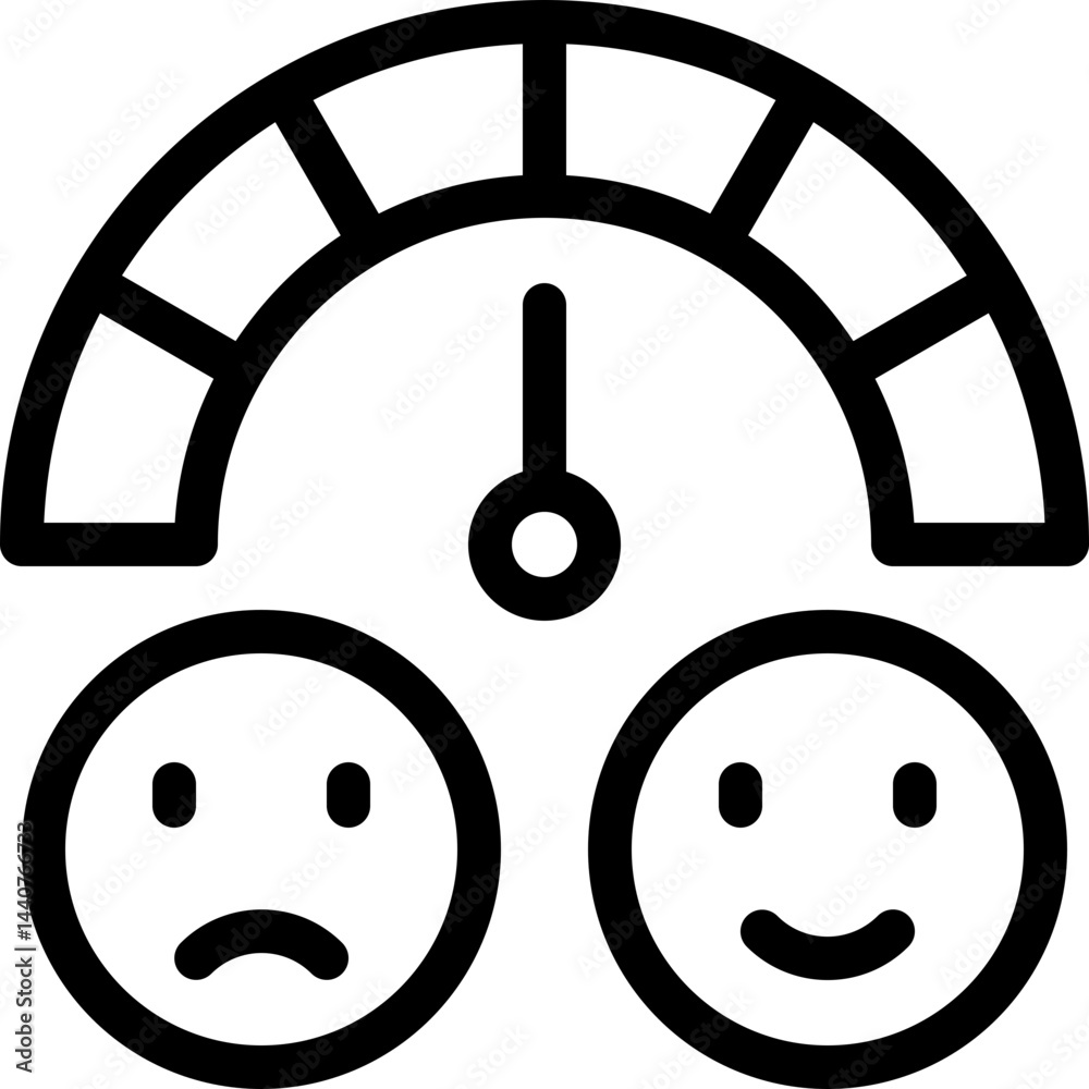 Credit Score Icon, Speedometer, Rating Scale With Emoji Sad To Happy ...