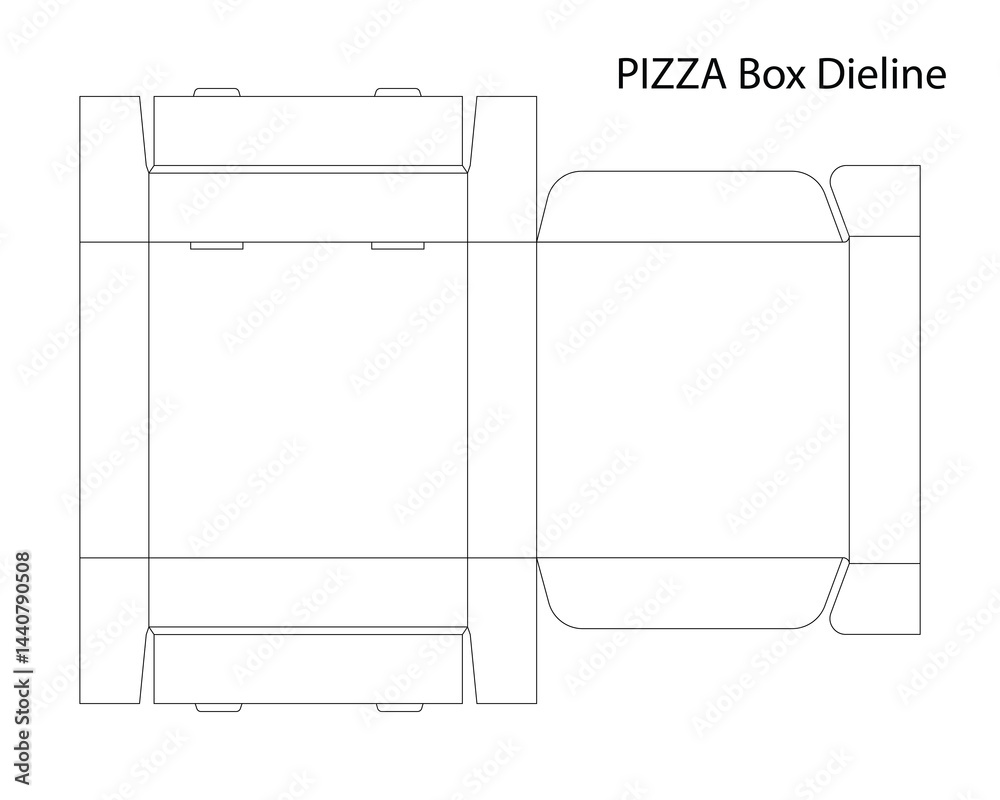 Pizza Box Dieline Template, pizza box dieline, box dieline, dieline box ...