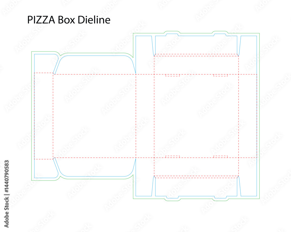 Pizza box dieline, box dieline,Pizza Box Dieline Template, dieline box ...