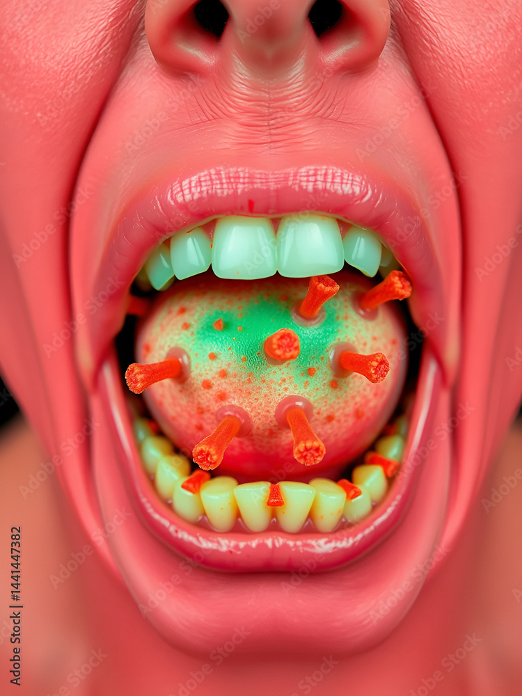 Red fever virus angular in mouth pain cancer ulcer swelling oral ...