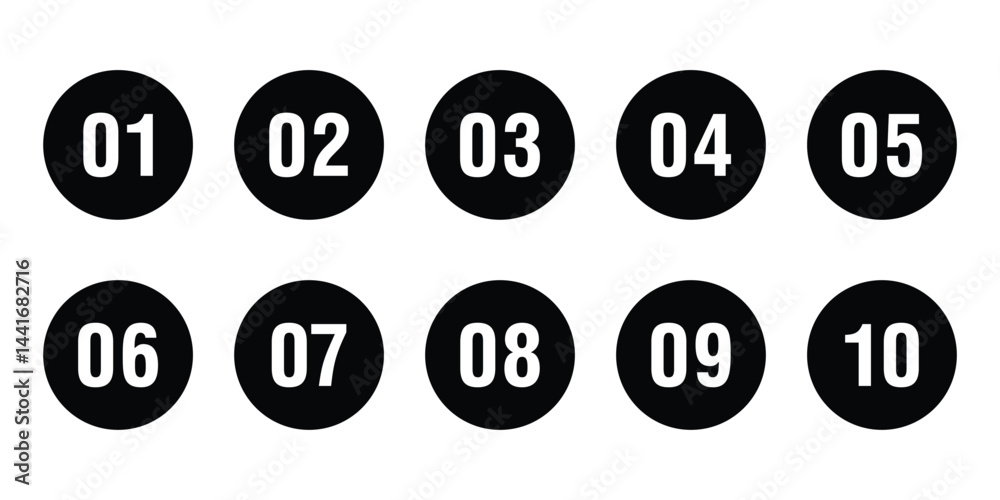 Vector de Stock 1 to 10 numbers simple design isolated. Typography set ...