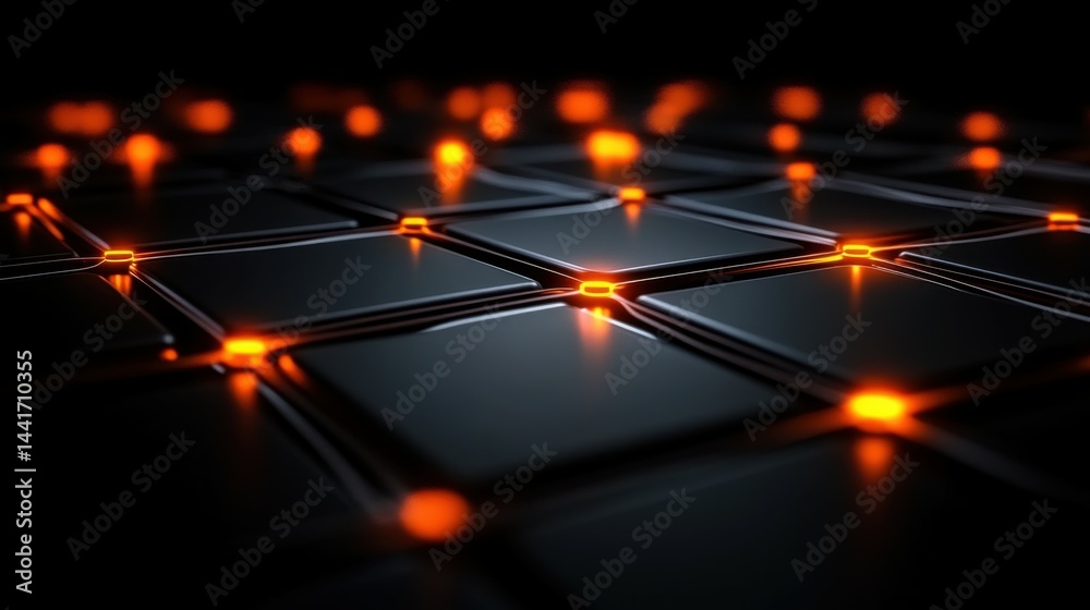 A machine learning model visualized as a glowing matrix of ...