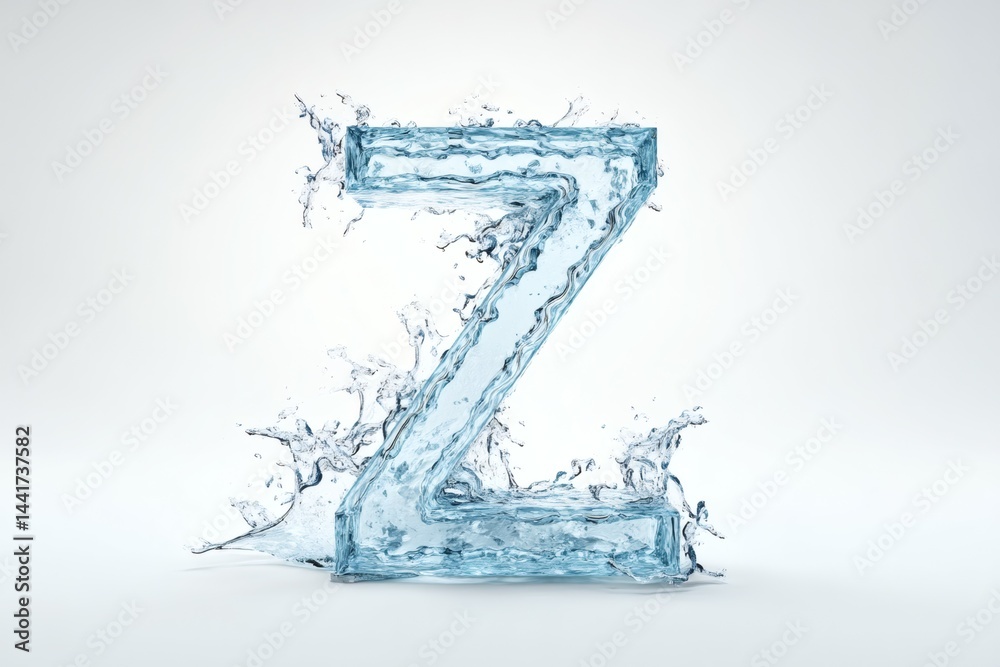 Liquid Letter Z Shaped Splash, Water Forming Letter, Alphabet Symbol ...