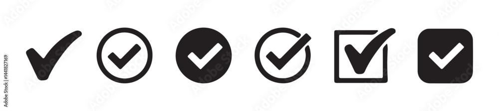 check mark icon button set. checkmark tick box icons - checkbox symbol ...