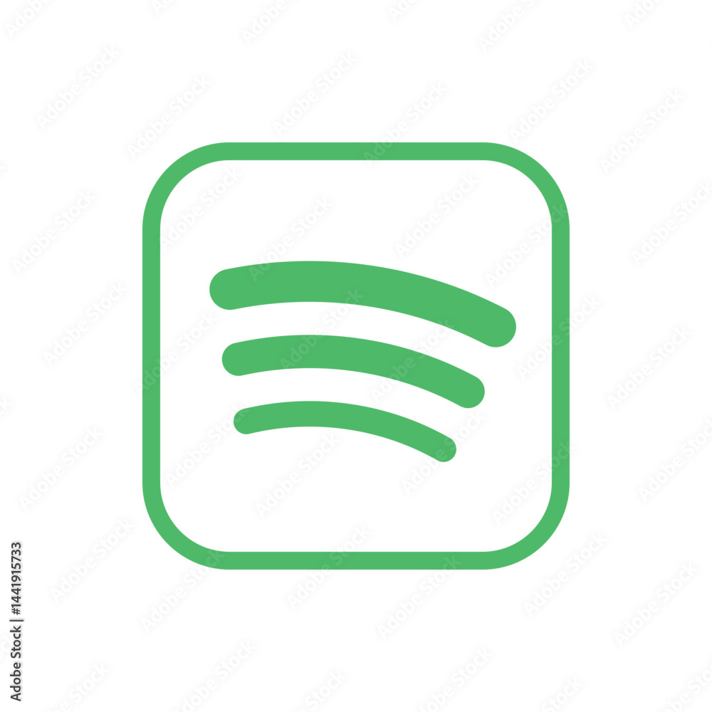 Spotify Logo Outline Icon, Spotify App Vector, Editable SVG, PNG ...