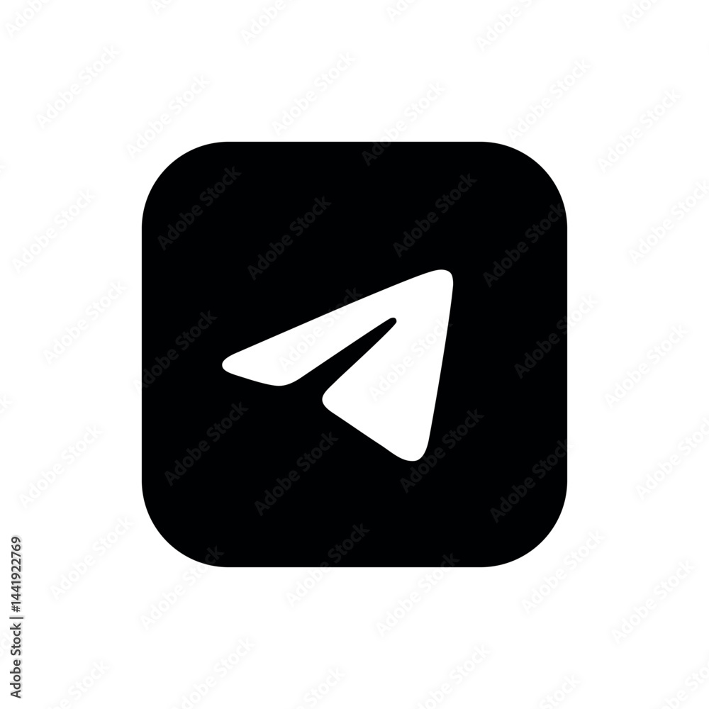 Telegram Black Logo Icon, Telegram App Vector, Editable SVG, PNG ...