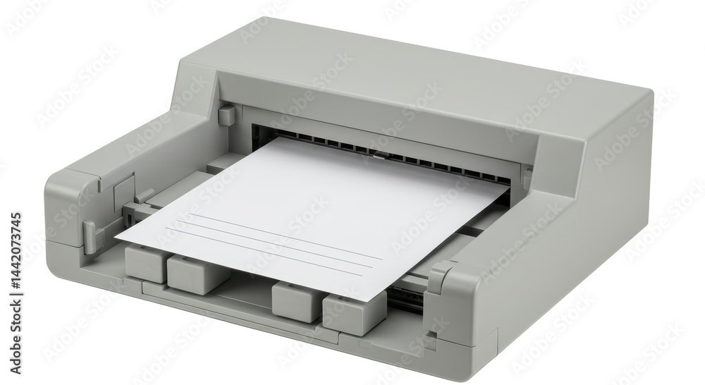Isolated Dot Matrix Printer Printing Paper Sheet Stock Photo | Adobe Stock