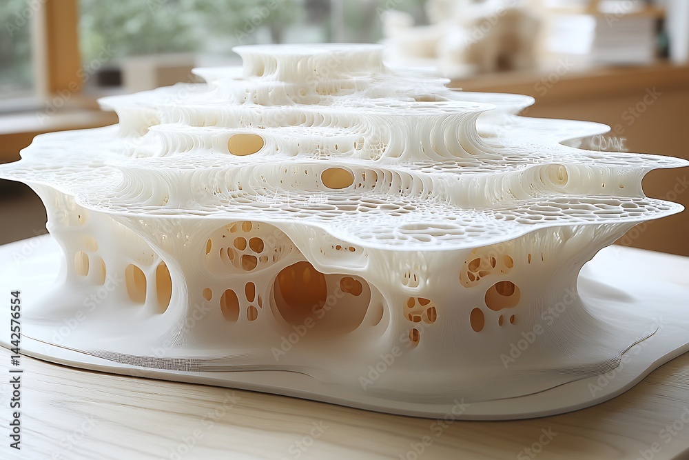 Complex 3d-printed architectural model of an abstract structure. Stock ...