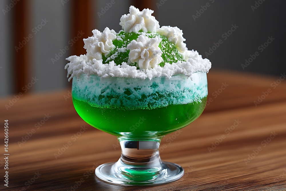 Filipino buko pandan dessert, a sweet coconut and pandan jelly served ...