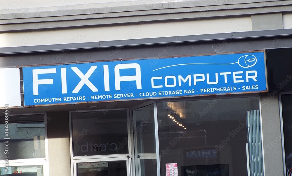 Ottawa, ON, Canada-April 16, 2025:The storefront sign for "FIXIA ...