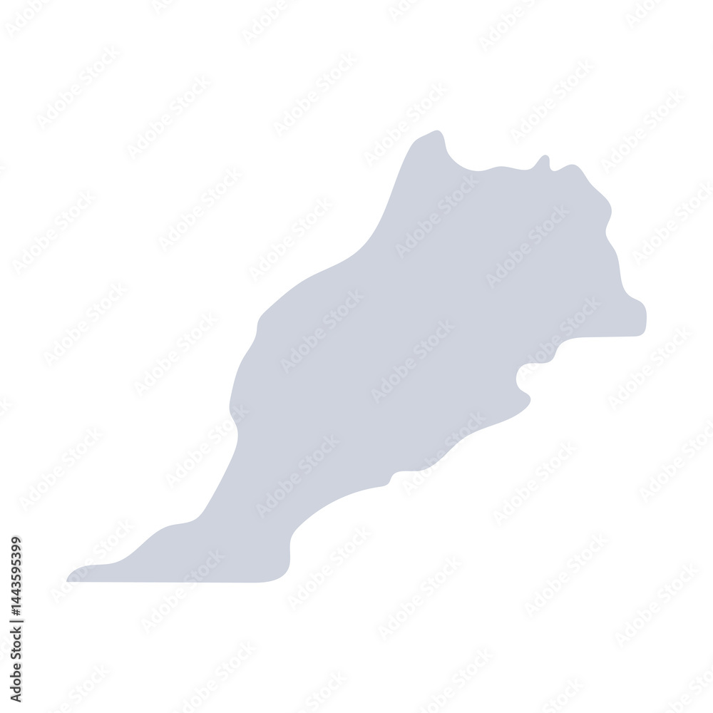 Country Morocco shape in flat design. Moroccan political map with ...