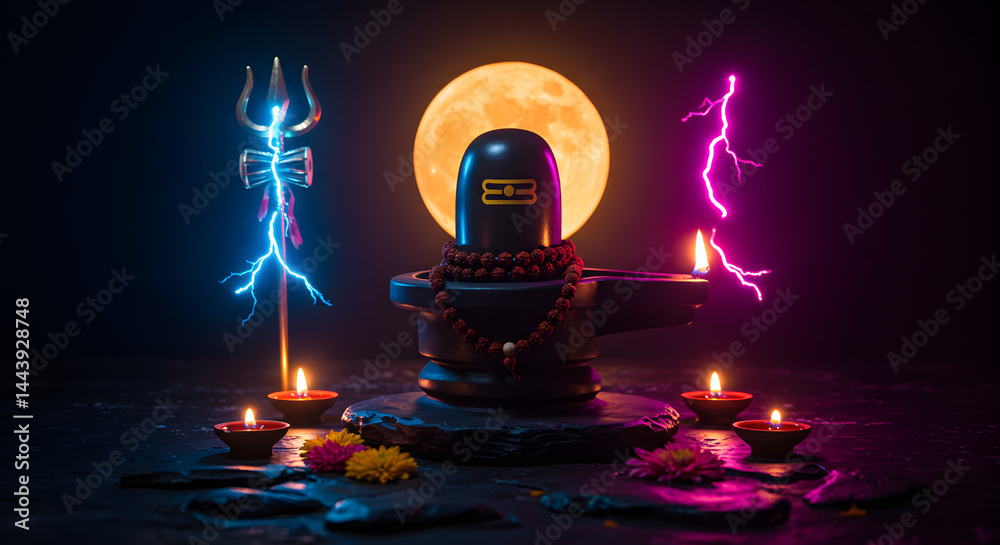 Ilustrace Divine Hindu Lord Shiva Lingam Worship Spiritual Hinduism ...