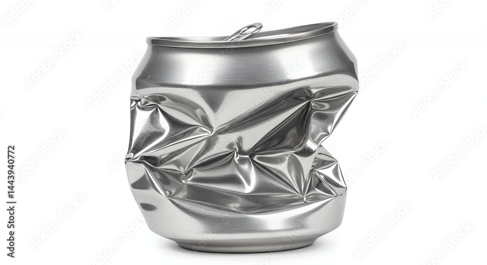 Foto de Stock Severely Dented And Crushed Aluminum Can Showing Clear ...