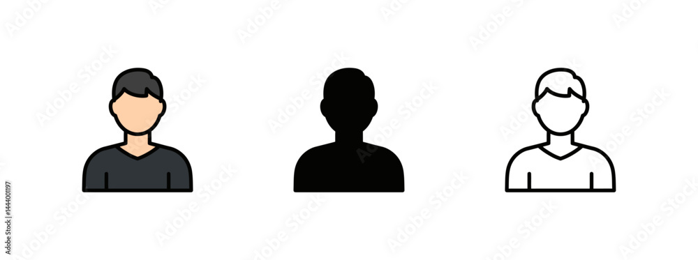 Faceless avatar person represented in different graphic styles ...