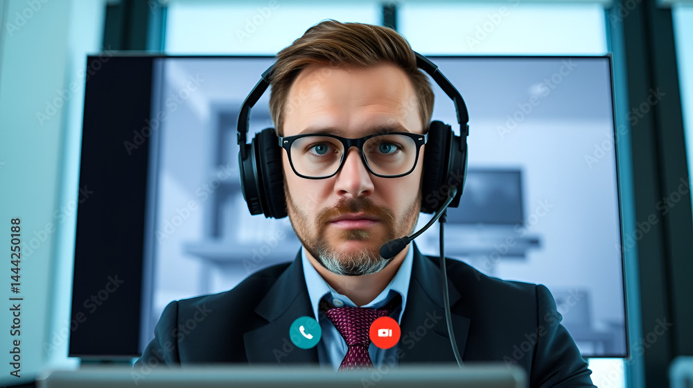 Hacker using deepfake video call to impersonate CEO, concept of social ...