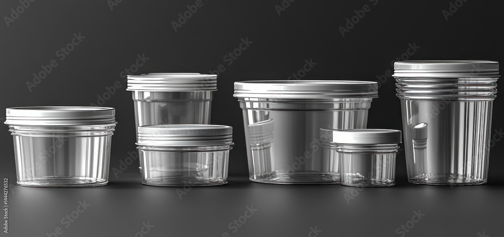 Transparent Plastic Containers: A Variety of Sizes and Shapes for Food ...