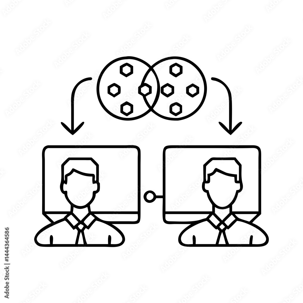 digital twin icon, digital twin line art - simple line art of digital ...