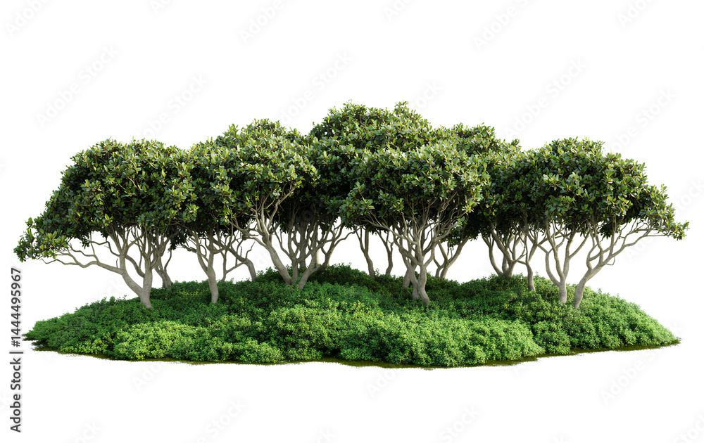 A group of trees, green grass, a transparent PNG background, a PNG file ...