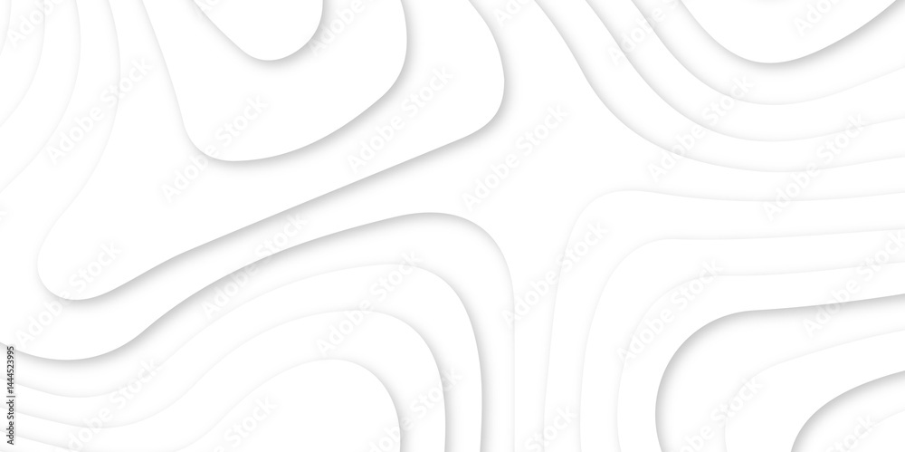 Abstract wavy line 3d paper cut white background. white and gray luxury ...