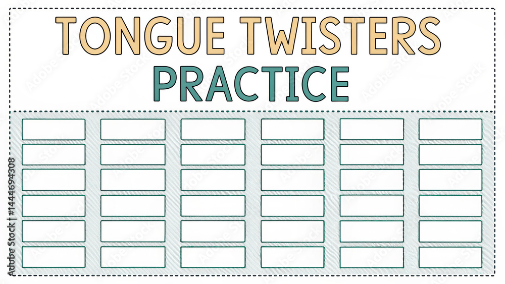 Tongue twisters practice worksheet layout with empty space for writing ...