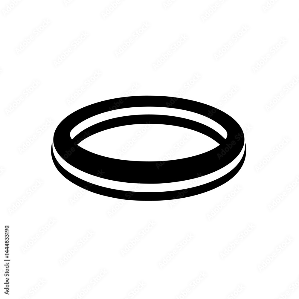 Silhouette pictogram of a circular object illustrating an abstract ...