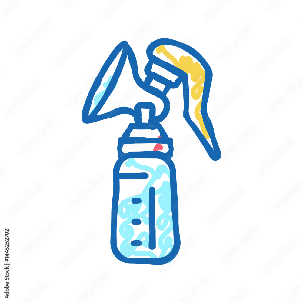 breast milk pump icon doodle illustration Stock Vector | Adobe Stock