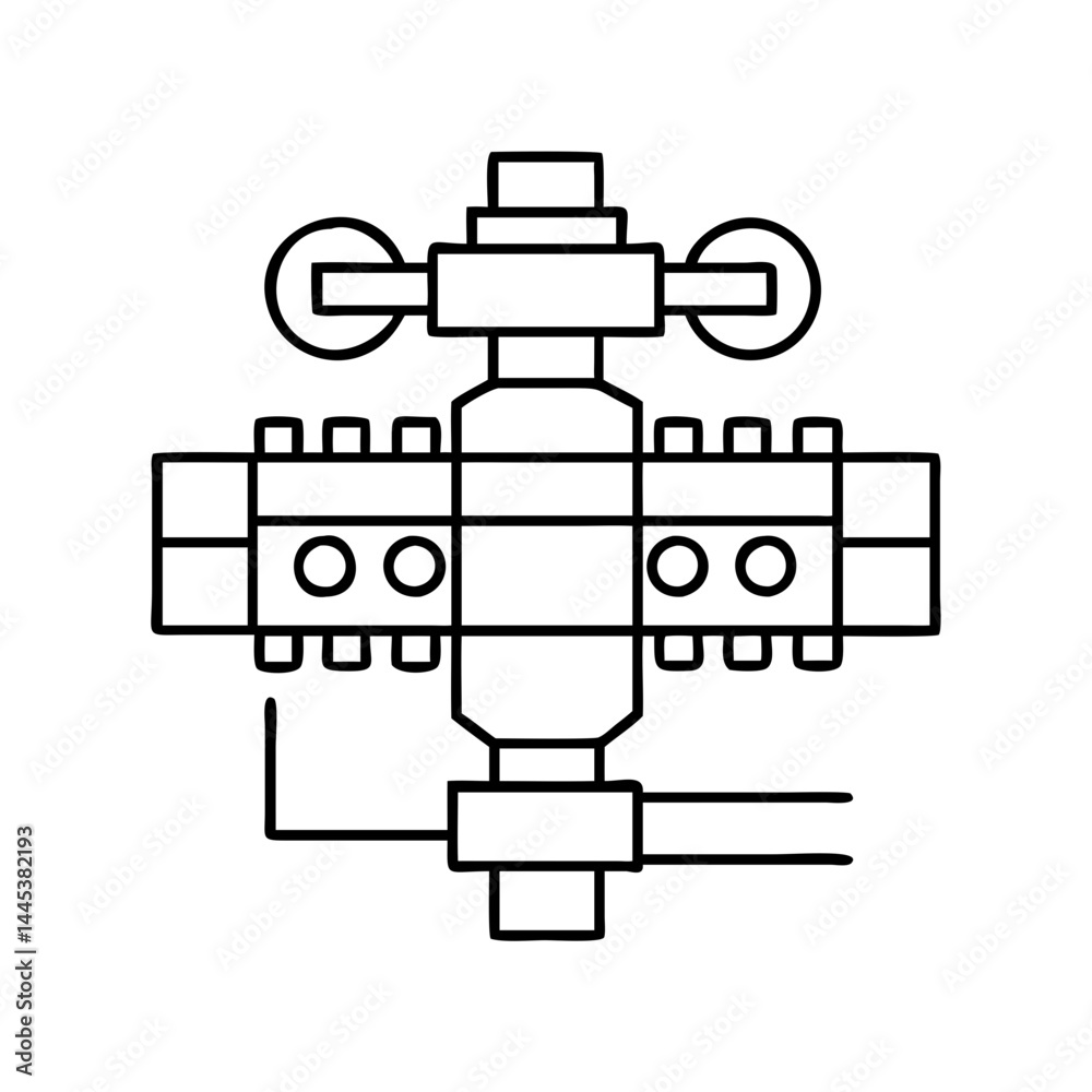 Стоковое векторное изображение «blowout preventer bop icon, blowout preventer bop line art ...