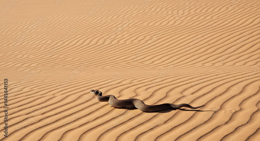 Desert Sidewinder Rattlesnake Moving Across Rippling Sand Dunes Snake ...