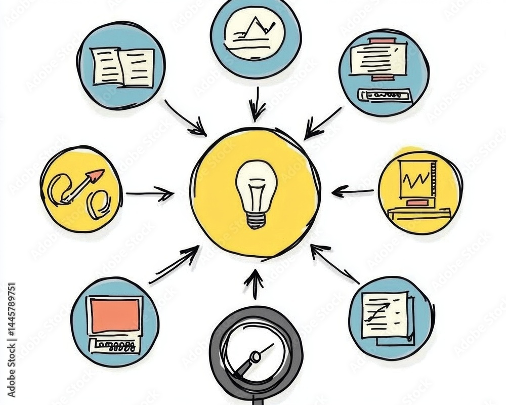 Key phases of product development: design, testing, and launch. Stock ...