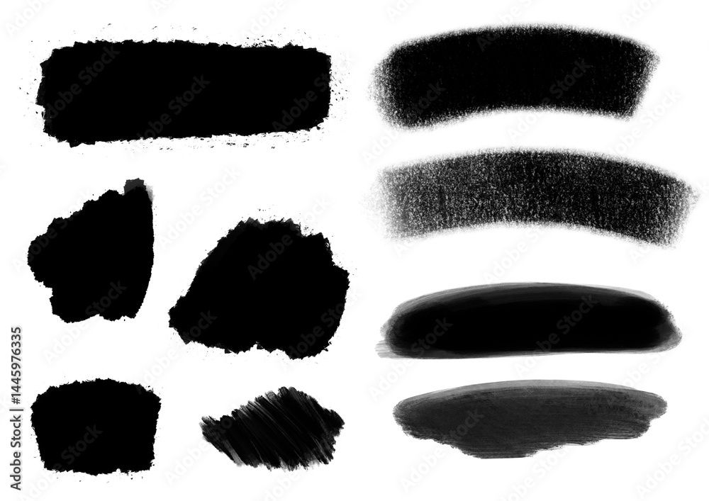 Ilustración de Stock PNG. Conjunto de manchas y franjas negras ...