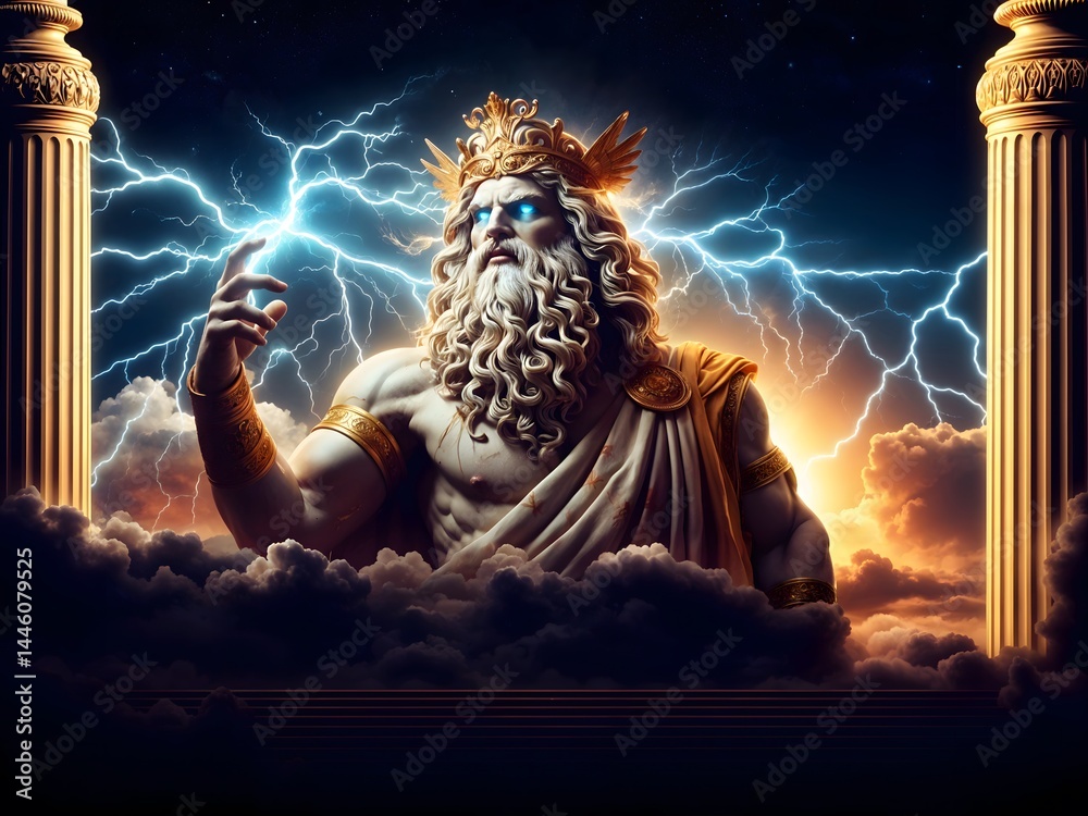 Zeus The Olympian God of the Sky Stock Illustration | Adobe Stock