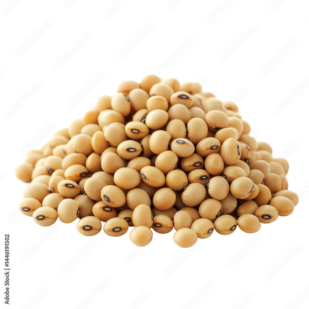 Stacked soybeans on a transparent background showcasing their natural ...